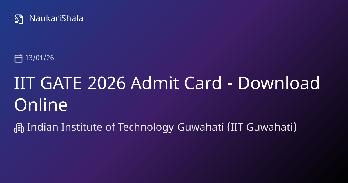IIT GATE 2026 Admit Card - Download Online | NaukariShala | NaukariShala